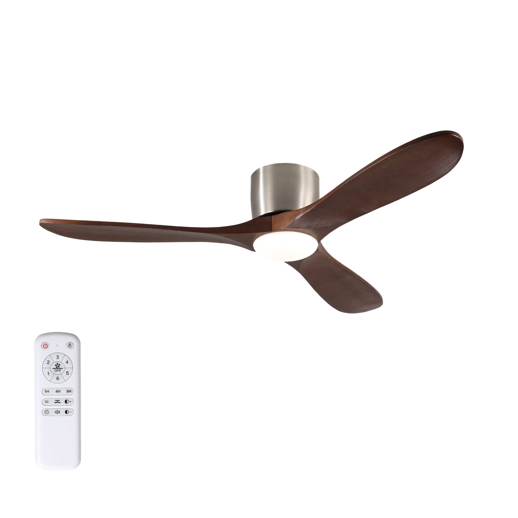 Living Room Lighting 52-inch Ceiling Fan with Light, 3 Light Walnut ...