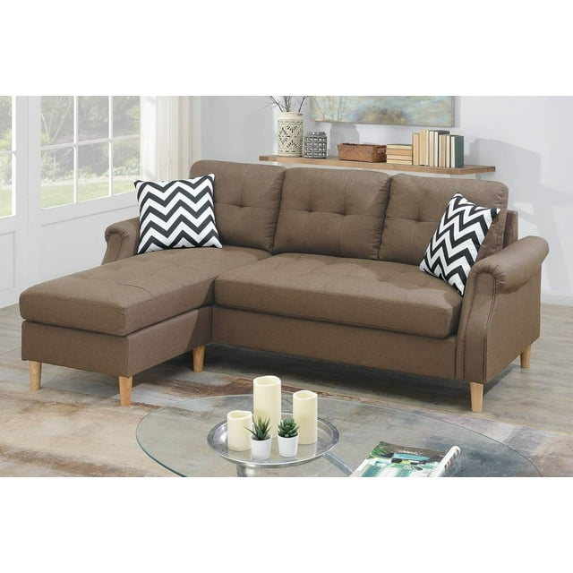 Living Room Modern Relax Small Family Reversible Sectional Sofa Set ...