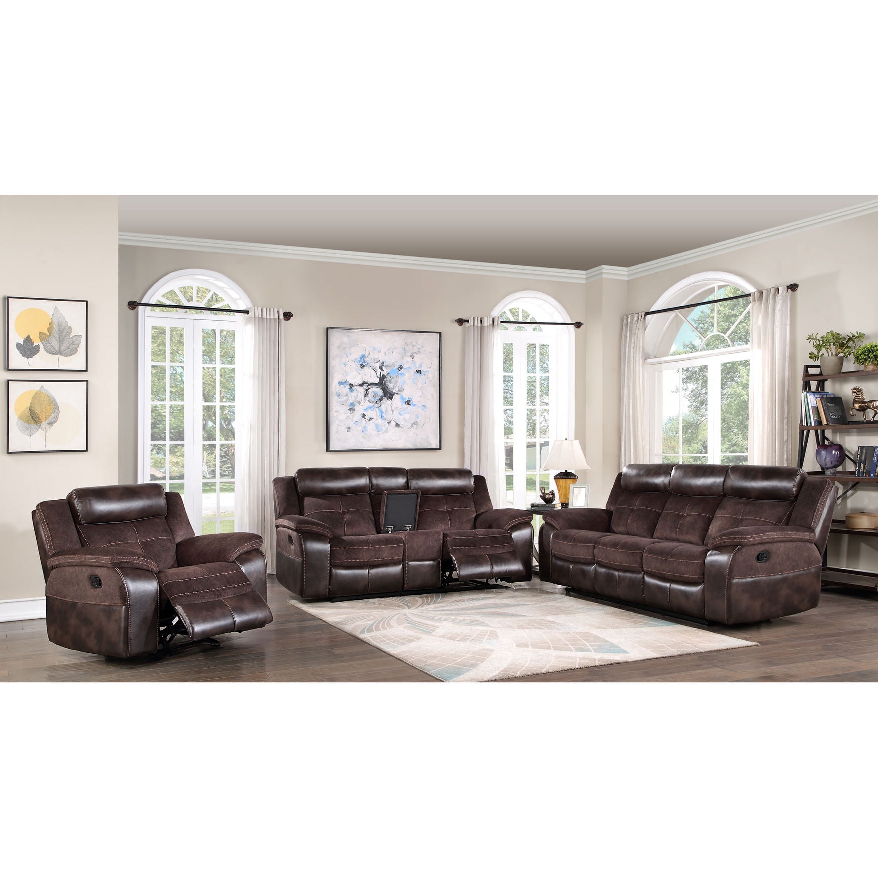 Living Room Reclining Furniture / Two - Tone Design, Manual Operation ...