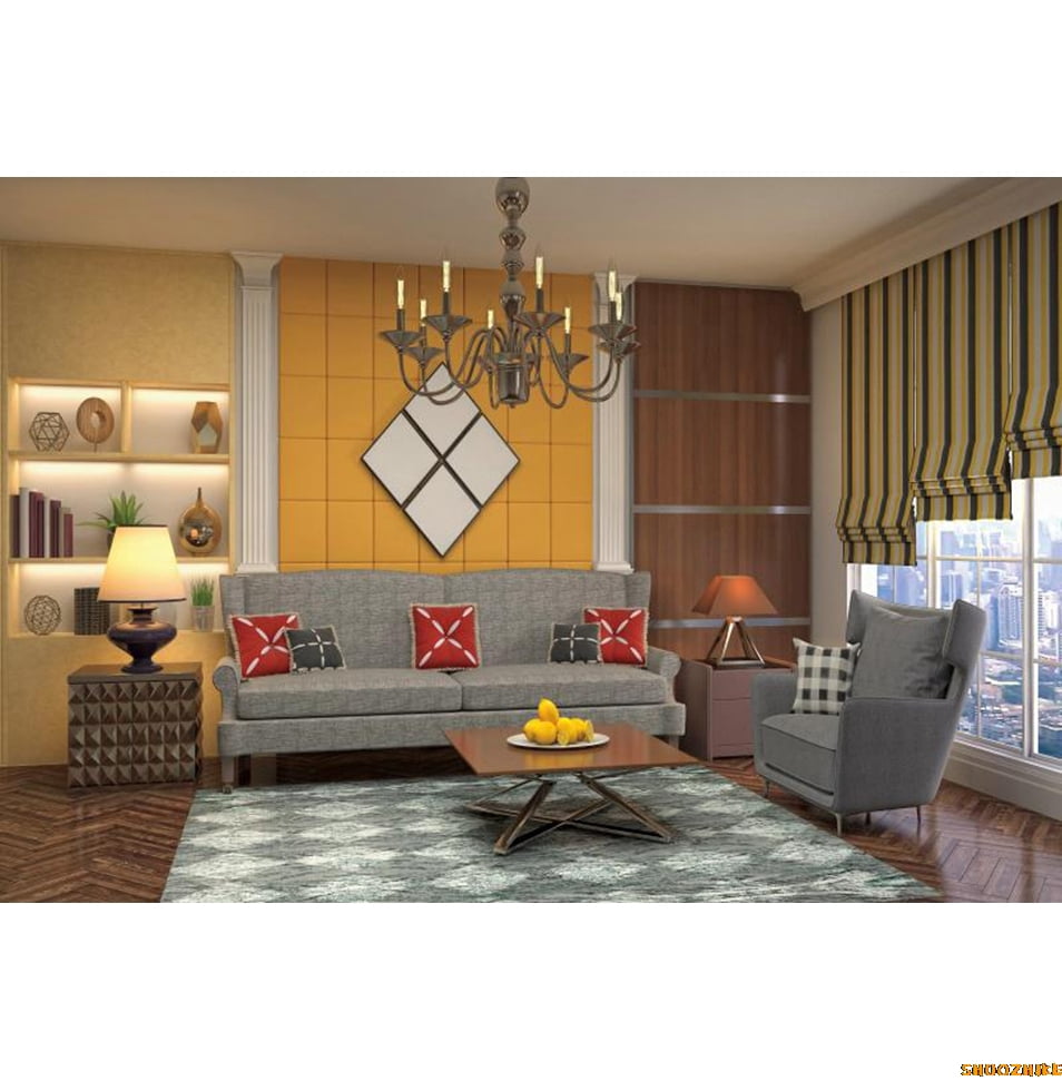 Living Room Sce Backdrop Table Sofa Furniture Large Windows Adult Kids ...