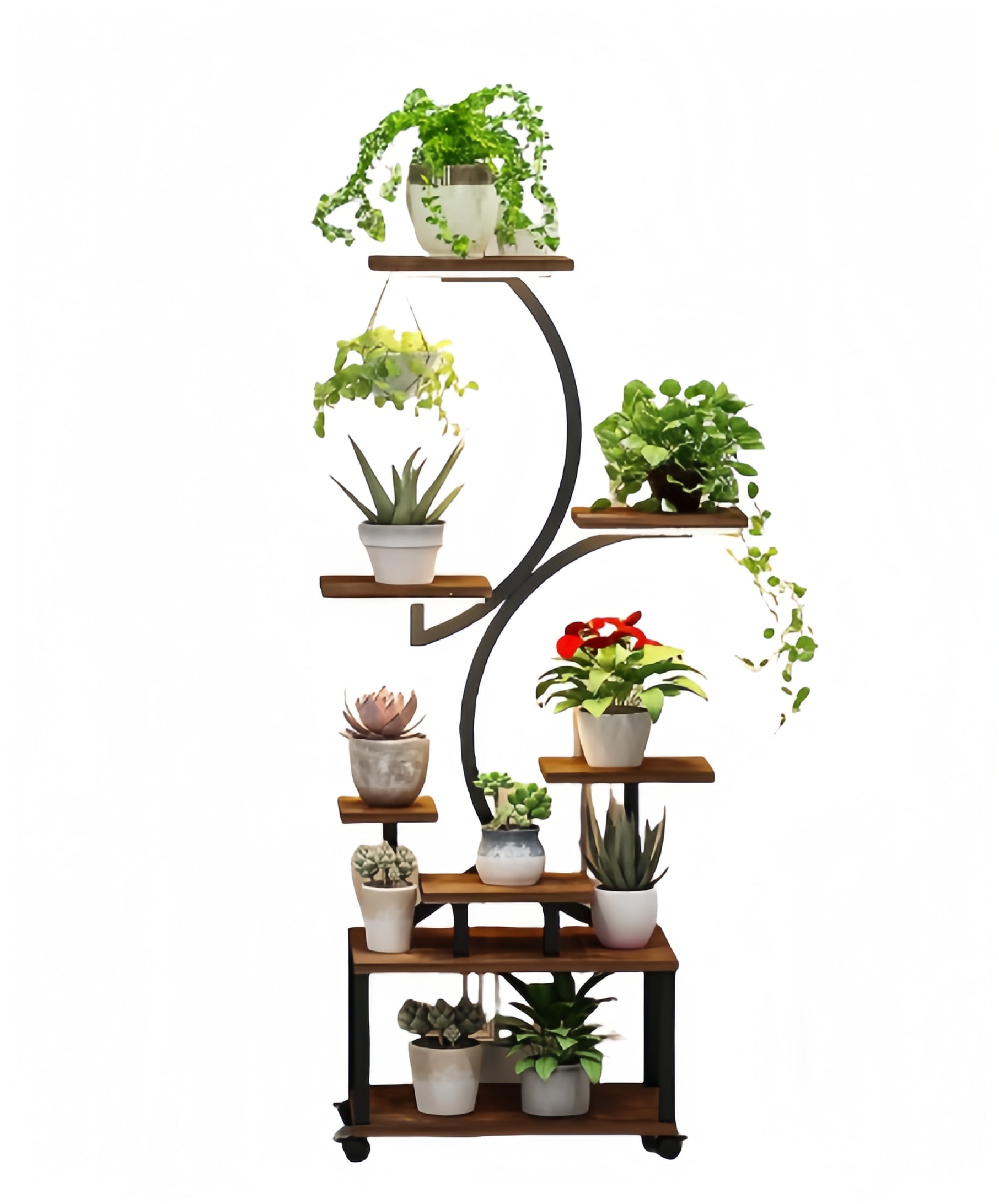 Living Room Shelving Units Plant Stand with Grow Lights, 8 Tiered ...