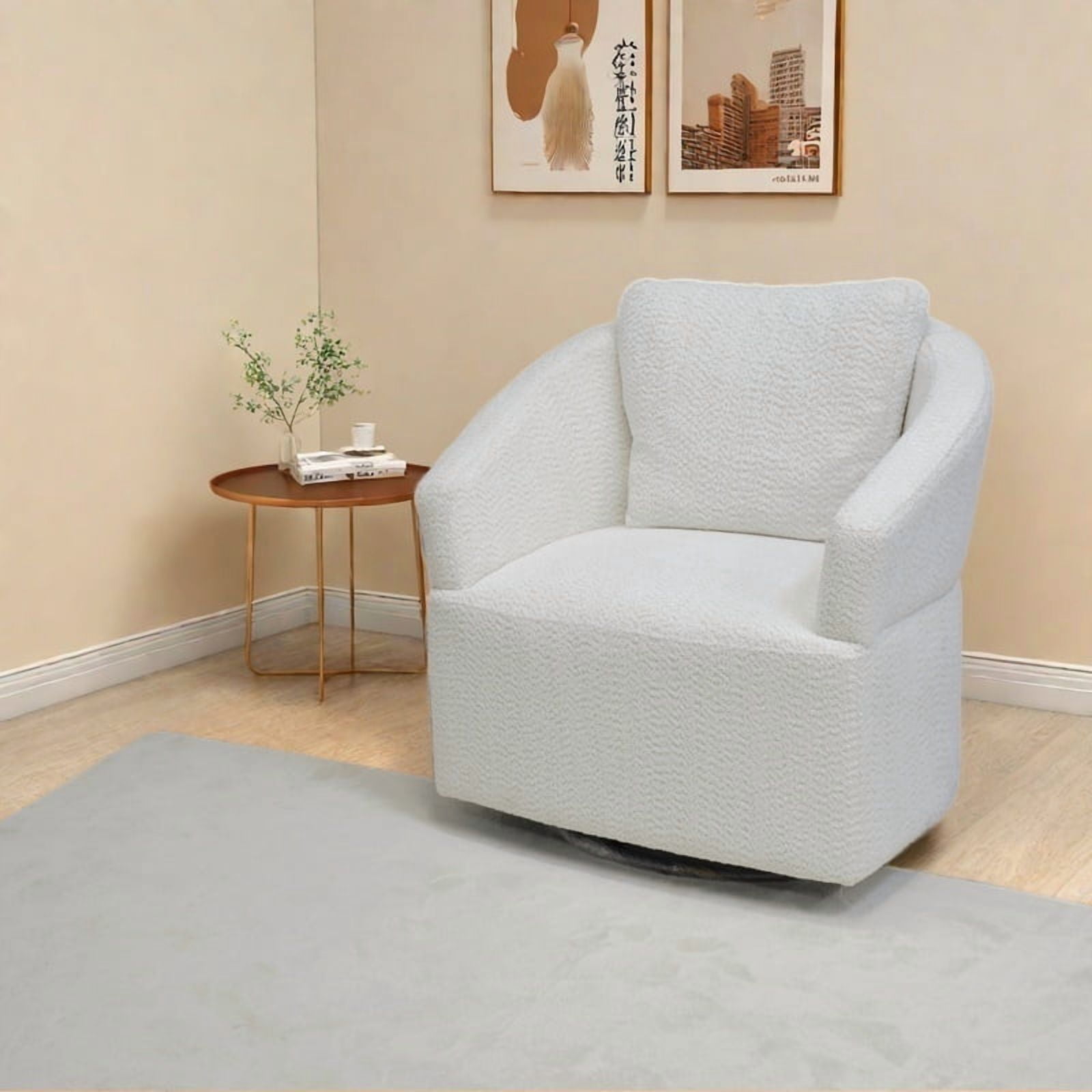 Living Room Sofas Modern 360 Degree Swivel Sofa Chair, Round Armchairs ...