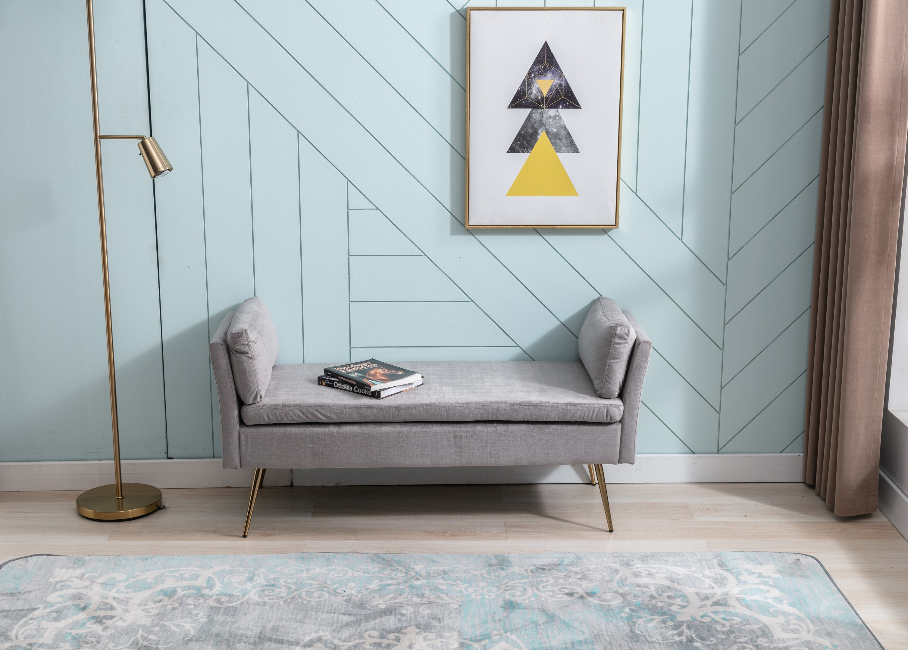 Living Room Storage Bench Mid Century Modern End Of Bed Benchvelvet Upholstered Bed Bench