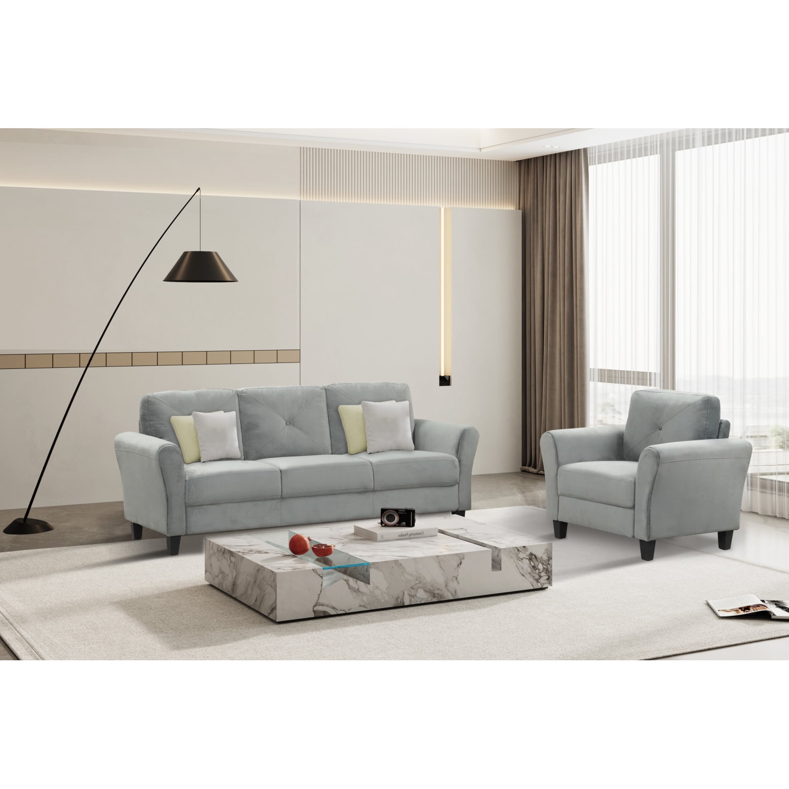Living Room Two Piece Sofa Set, Living Room Three Seats&Single Seats ...