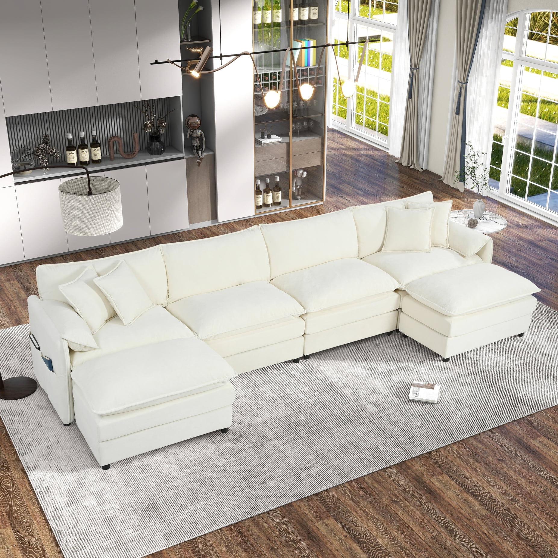 Living Room U Shaped Oversized , Modular Sectional Couch . 4 With 2 ...