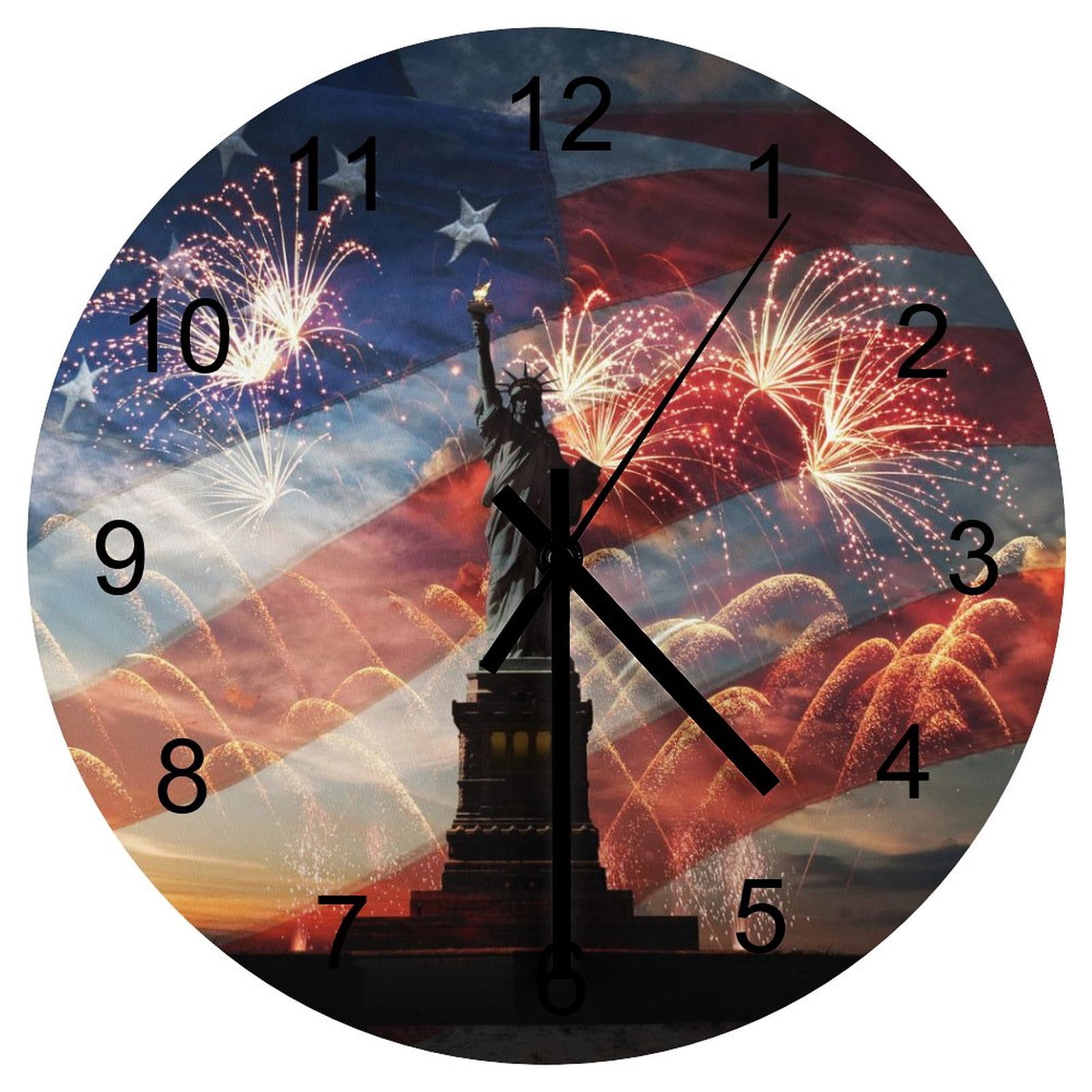 Living Room Wall Clock American city Statue of Liberty Clocks 12 inch ...