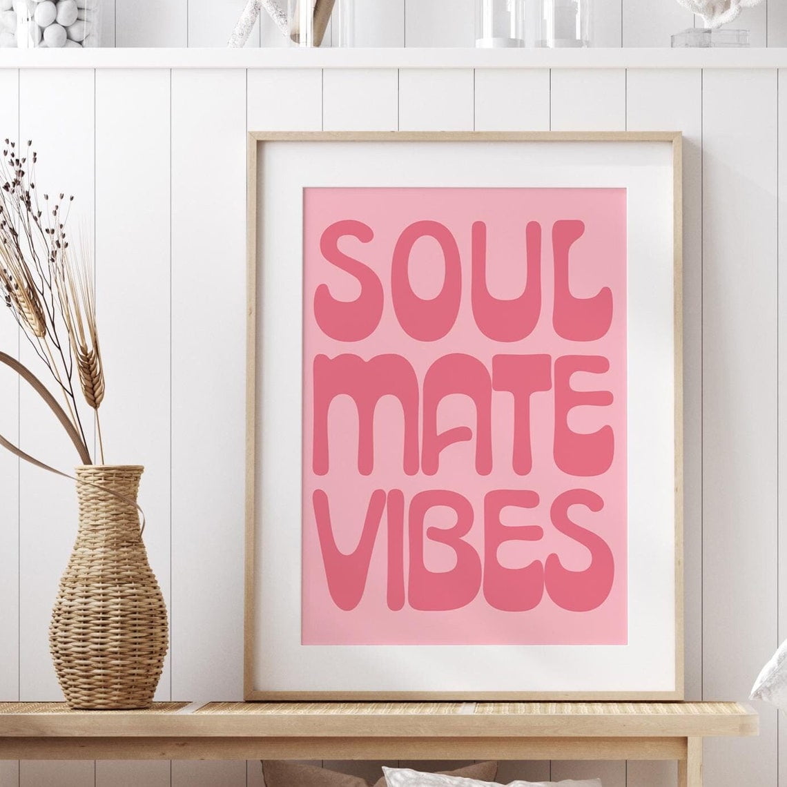 Living Room Wall Decor Retro Typography Poster Soulmate Vibes Poster ...