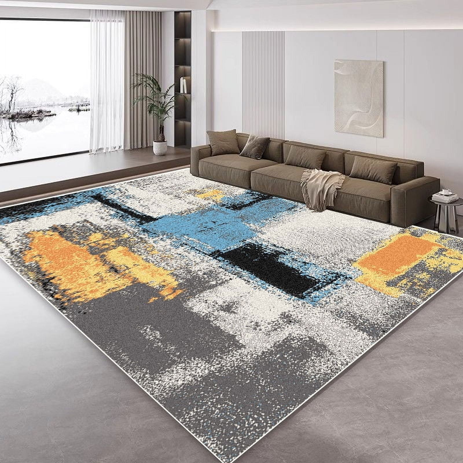 Living Room ration Grey Carpet Modern Home Abstract Carpet Light Luxury ...