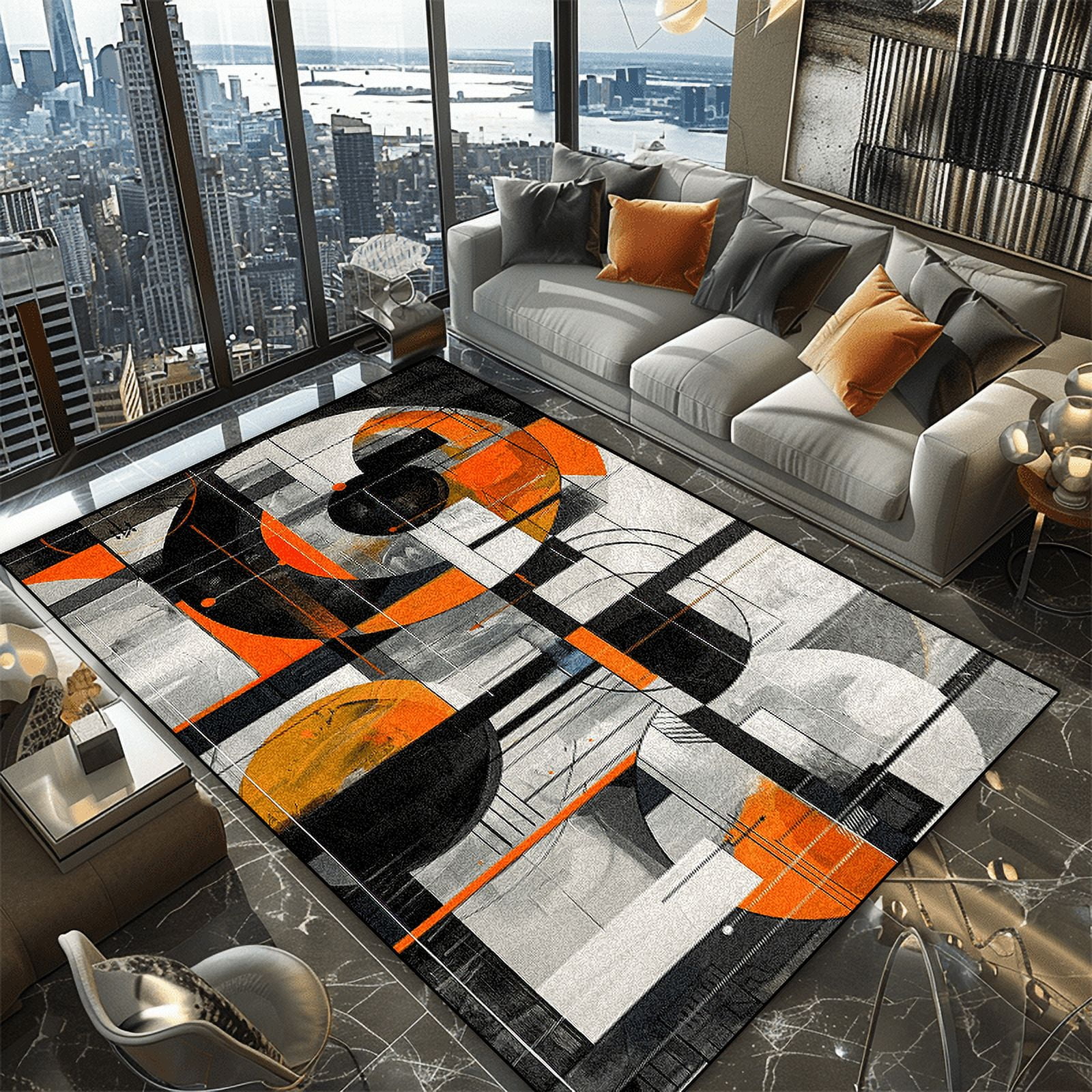 Living Room ration Nordic Carpets Abstract Geometry Large Area Rug ...