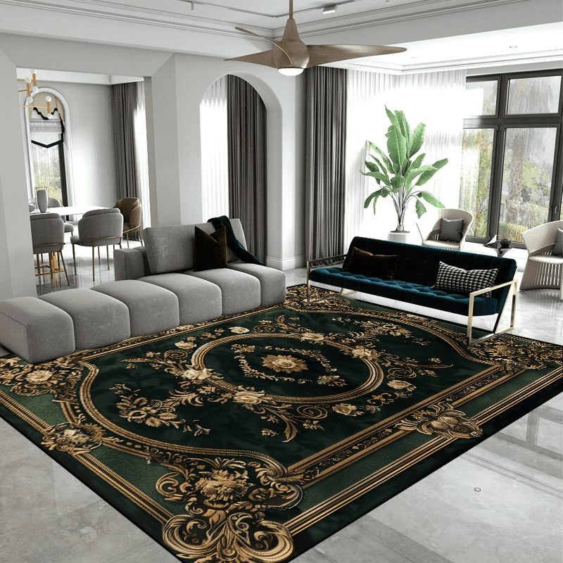 Living Room ration Retro Carpets European Style Flower Floor Mat Hotel ...