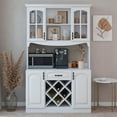 Living Skog 73 in Pantry Kitchen Storage Cabinet Wine Buffet MDF White ...