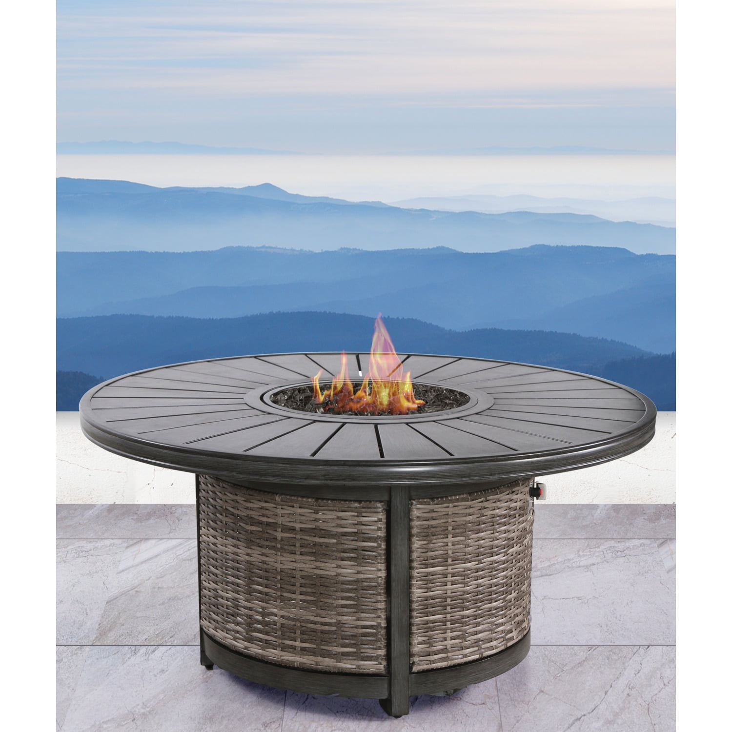 Living Source Fire Pit Table for Hotel Outdoor Seating Areas - Walmart ...