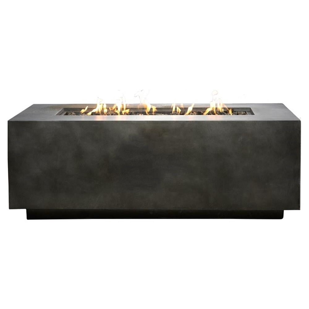 Living Source International Concrete Propane Fire Pit Table in Charcoal ...