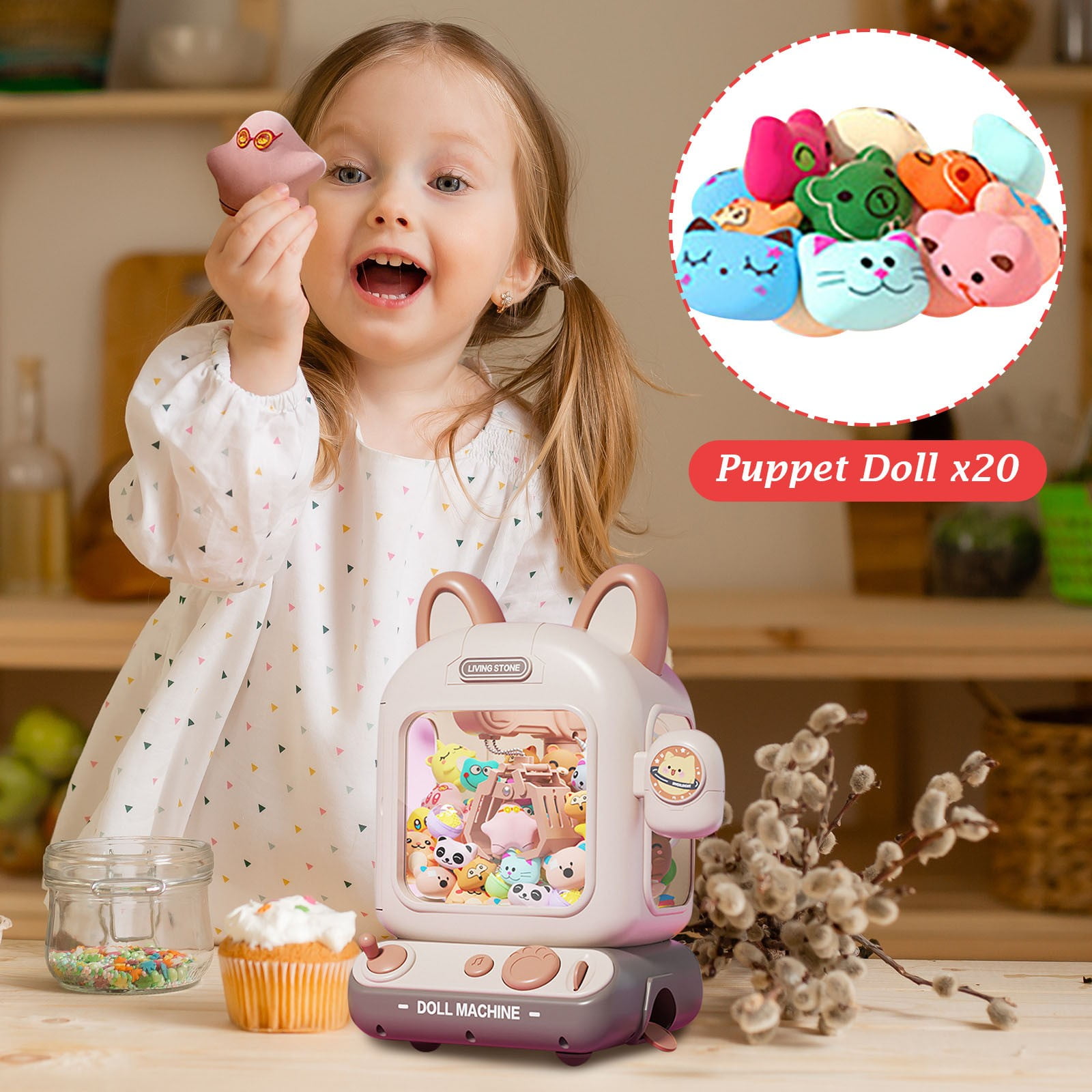 Living Stone Mini Claw Machine Toy - Hello Kitty mini, Jiela Green mini ...