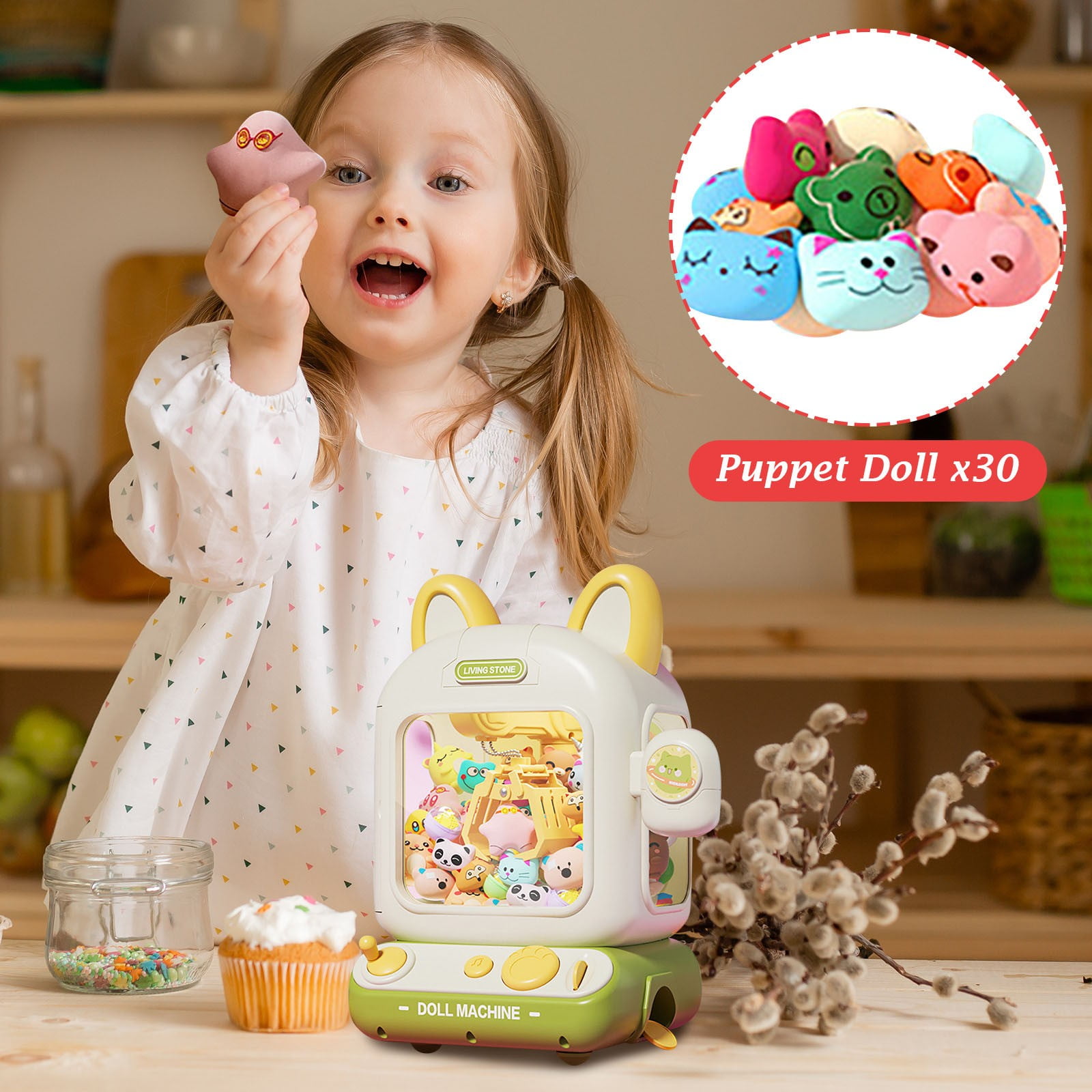 Living Stone Mini Claw Machine Toy - Hello Kitty mini, Jiela Green mini ...