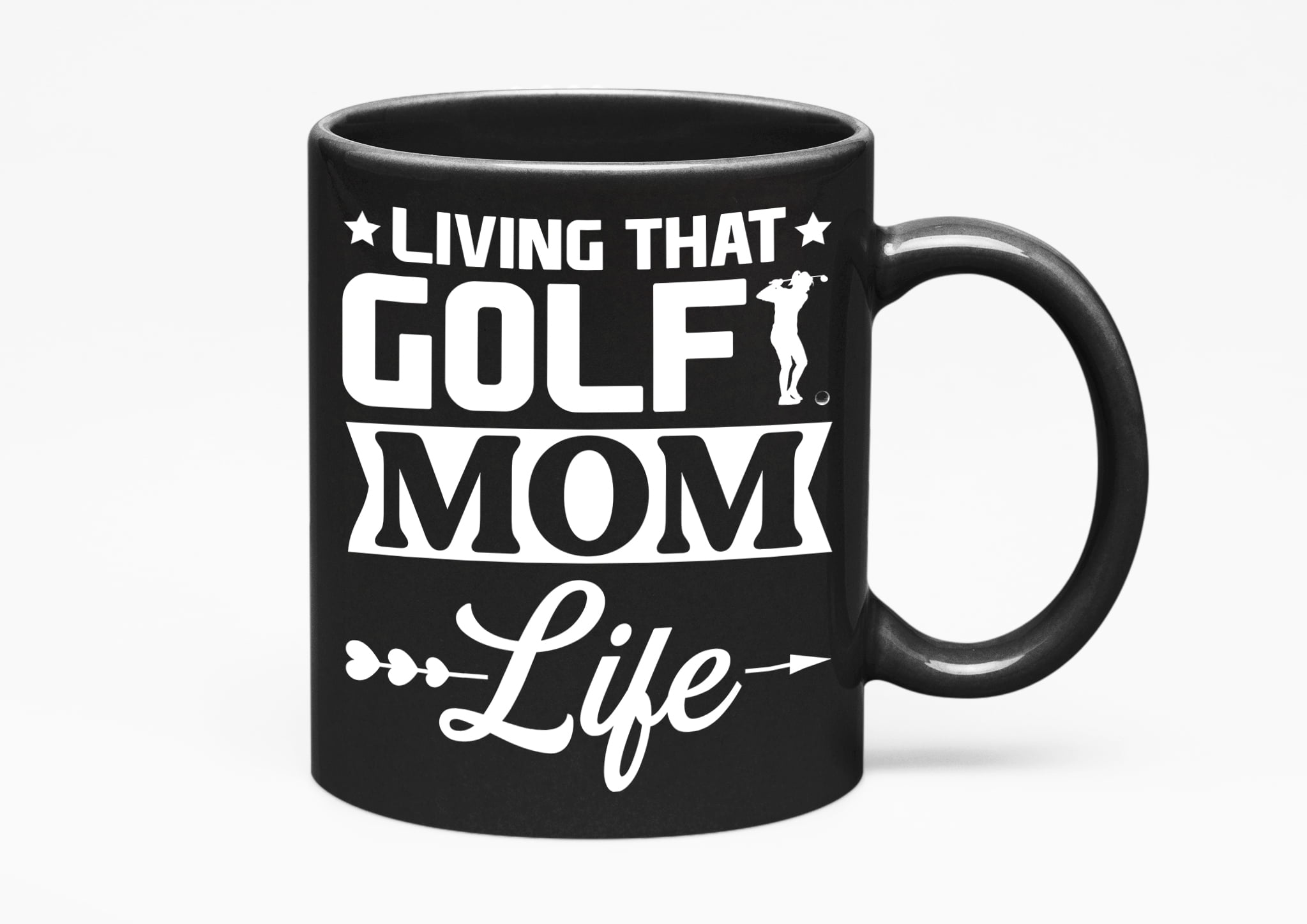 Living That Golf Mom Life Quote with a Swinging Woman or Female Golf ...