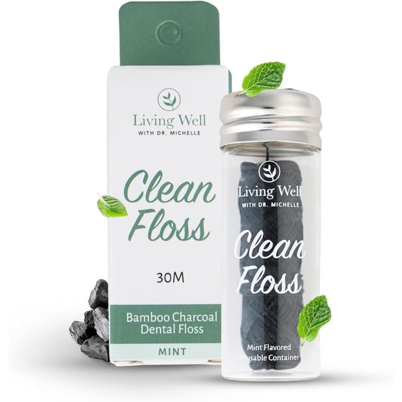 Living Well Bamboo Charcoal Dental Floss – Natural, Vegan ...