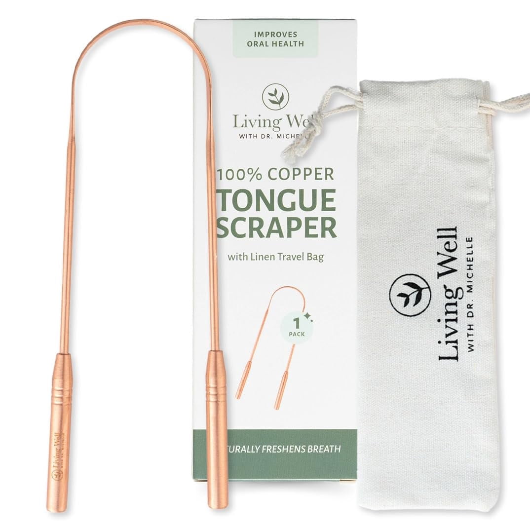 Living Well with Dr. AIF9 Michelle Copper Tongue Scraper - Premium ...
