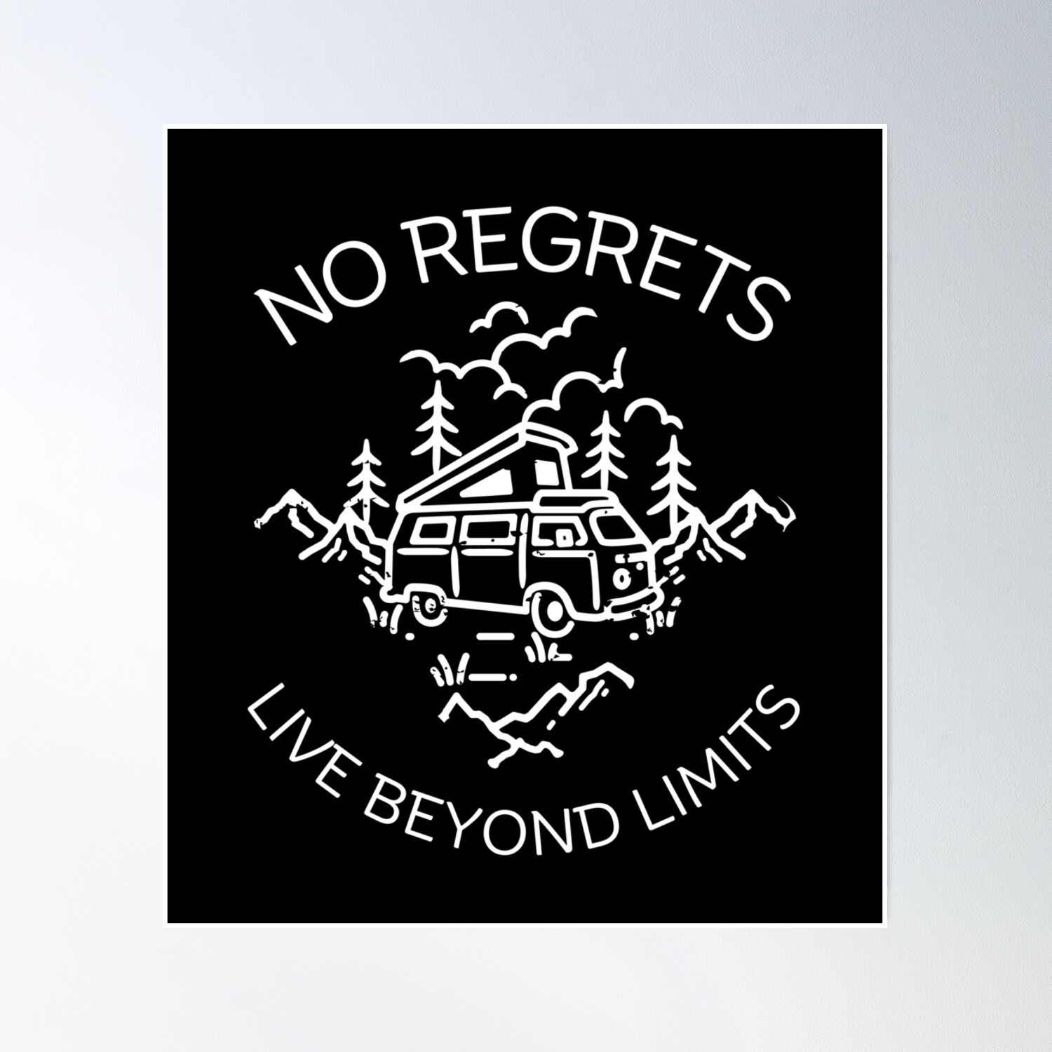 Living Without Regrets Poster Wall Art, Modern Wall Decor, 16x16 ...