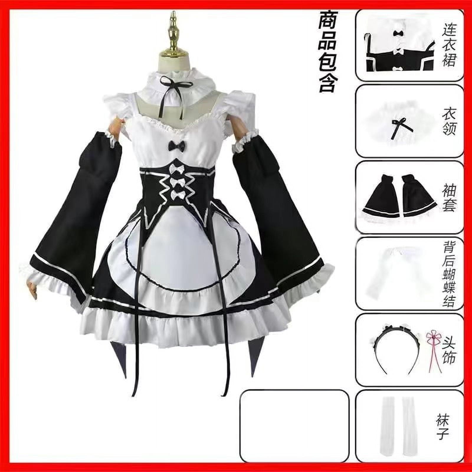 Living in different world from scratch Ramrem Maid Costume Costume Full ...