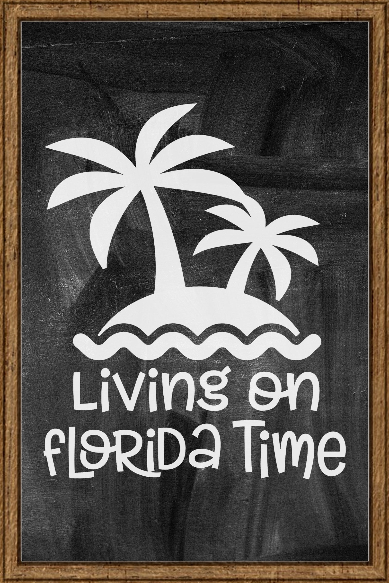 Living on Florida time palm trees beach sand sunshine funny Tin Sign ...