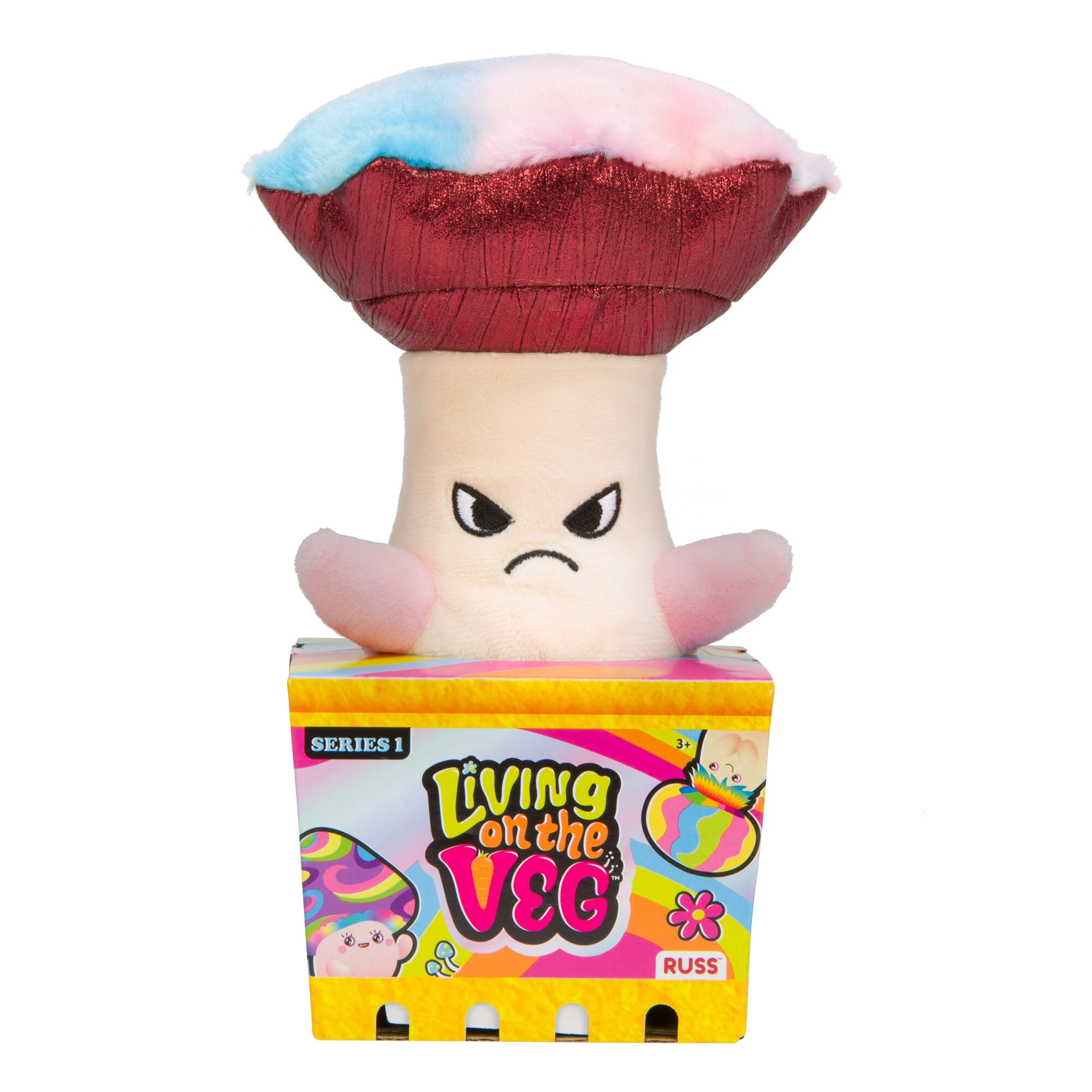 Living on the Veg Plushie Friend - 6-inch Grimsby Multicolored Mushroom ...