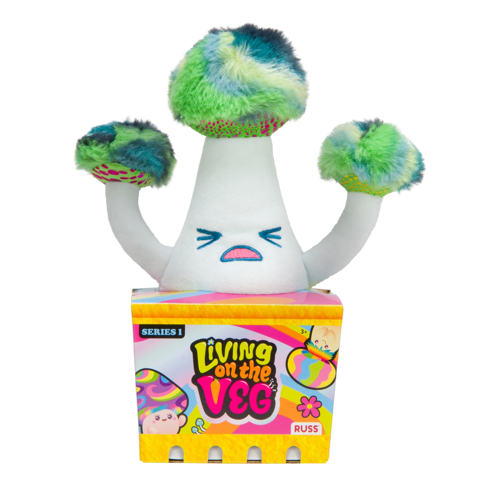 Living on the Veg Plushie Friend Shmu, 6-inch Green and White Mushroom ...