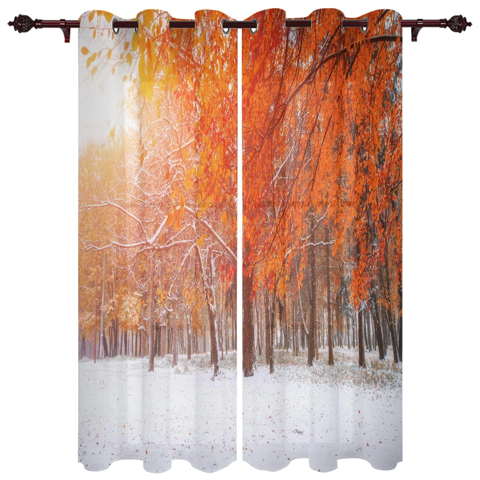 Living room curtains Fairy Tree Firefly Dream 2 panels set - Walmart.com