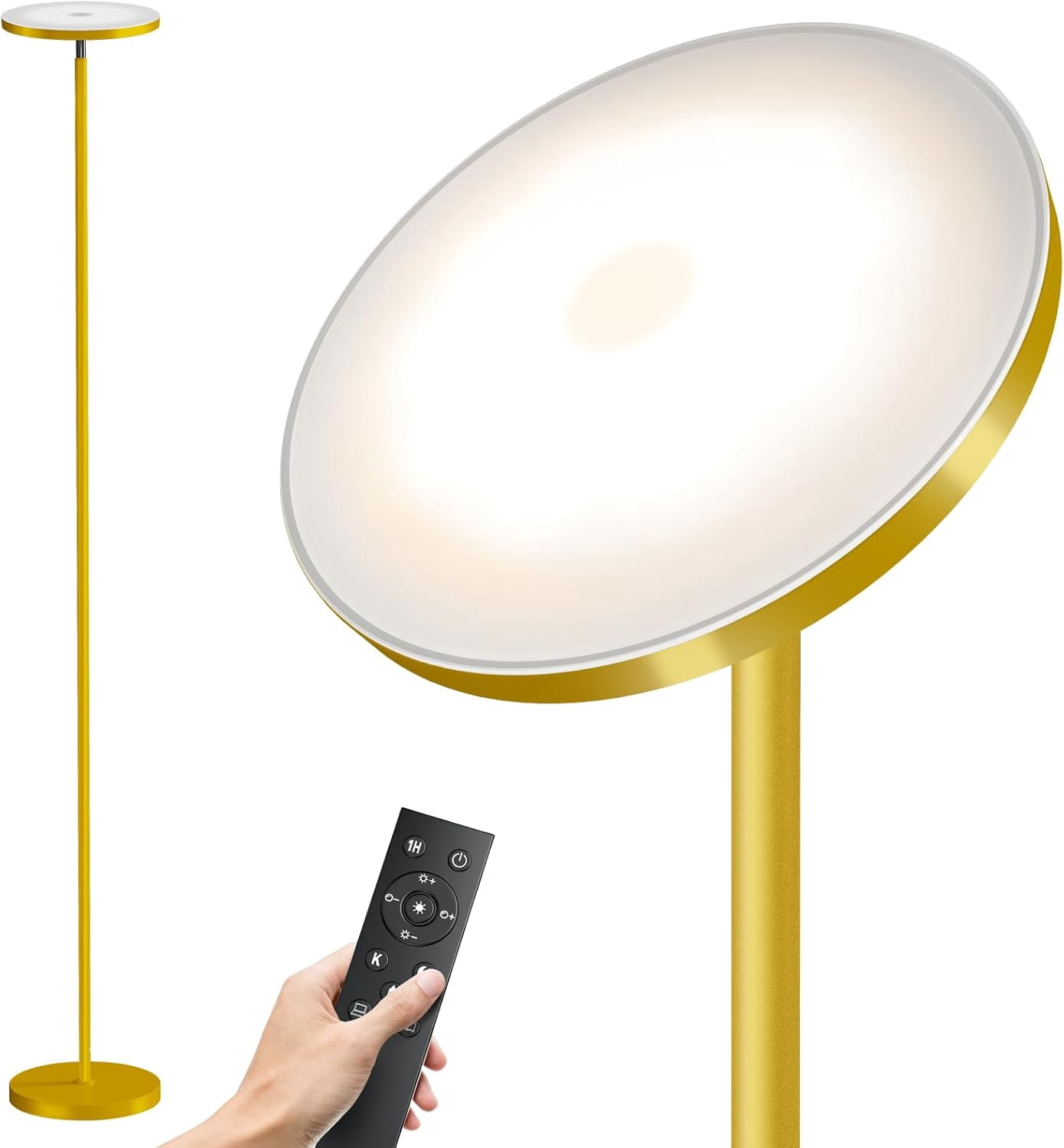 Living room floor lamp, LED floor lamp with remote control, high foot ...
