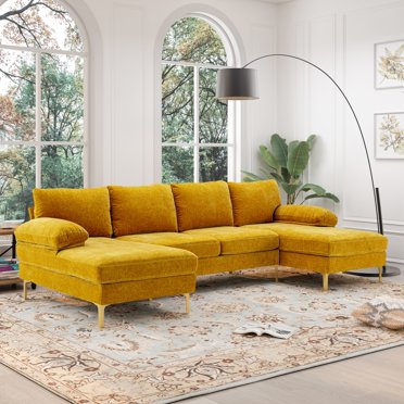 Living room sofa Accent sofa sectional sofa Musterd yellow - Walmart.com