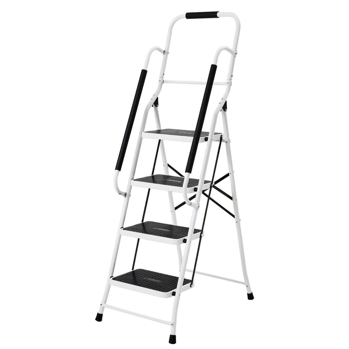 LivingSURE Compact 4-Step Safety Ladder - Anti-Slip Treads, Padded ...