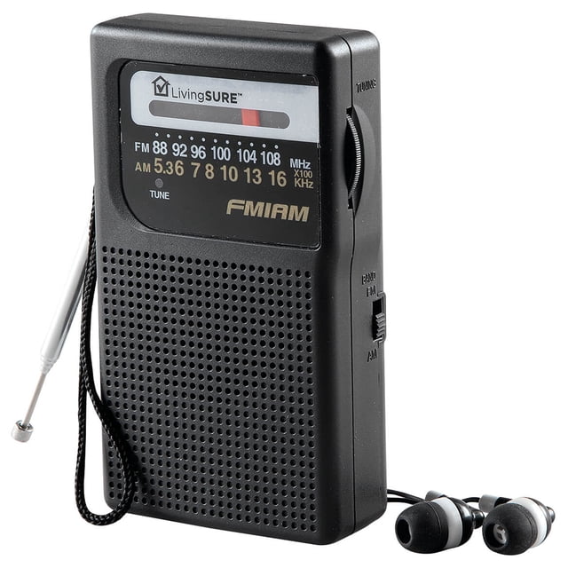 LivingSURETM AM/FM Transistor Radio - Walmart.com