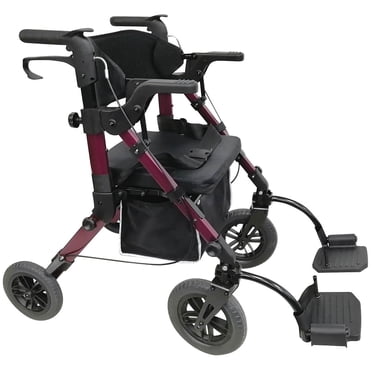 Drive Medical Duet Wheelchair Walker Rollator Combo, Terrain Mobility ...