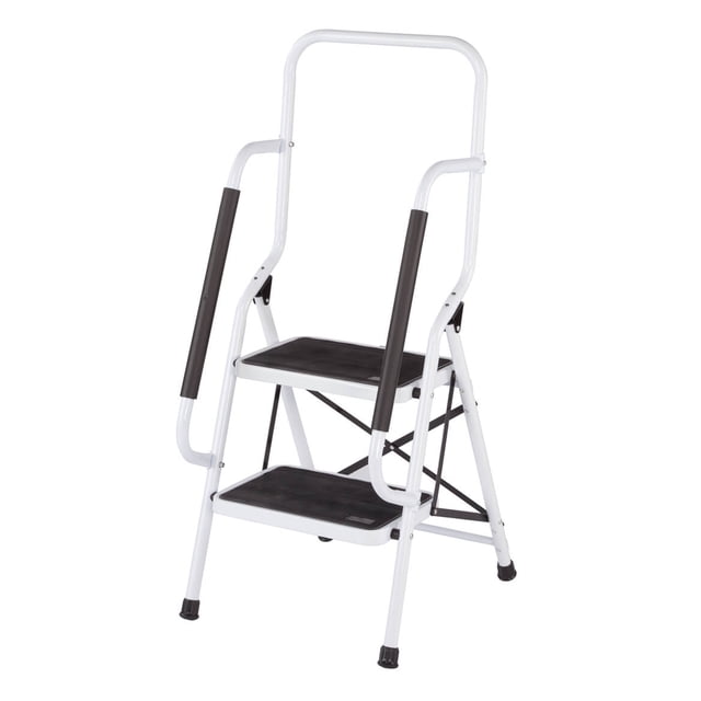 LivingSURETM Portable Foldable Step Ladder with Handles XL for Adults ...
