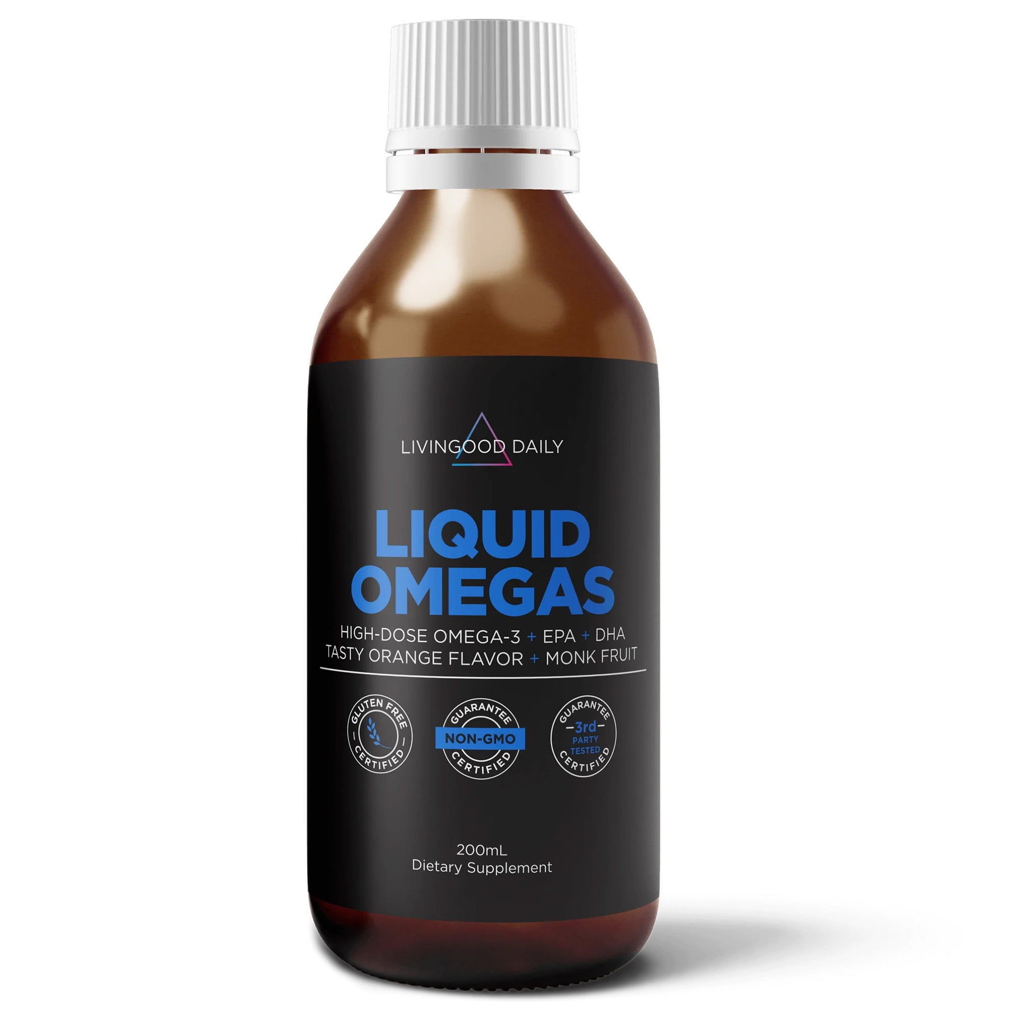 Livingood Daily Liquid Omegas, Omega 3 Fish Oil for Kids and Adults, 40 ...