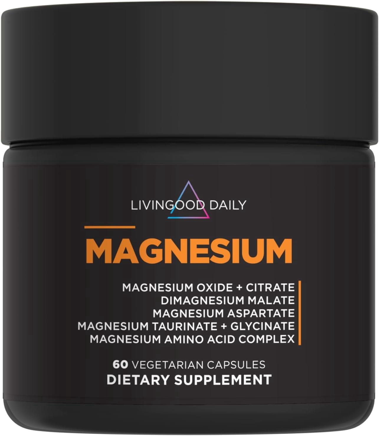 Dr. Livingood Magnesium Supplement, 7-in-1 Bioavailable Blend, 60 ...