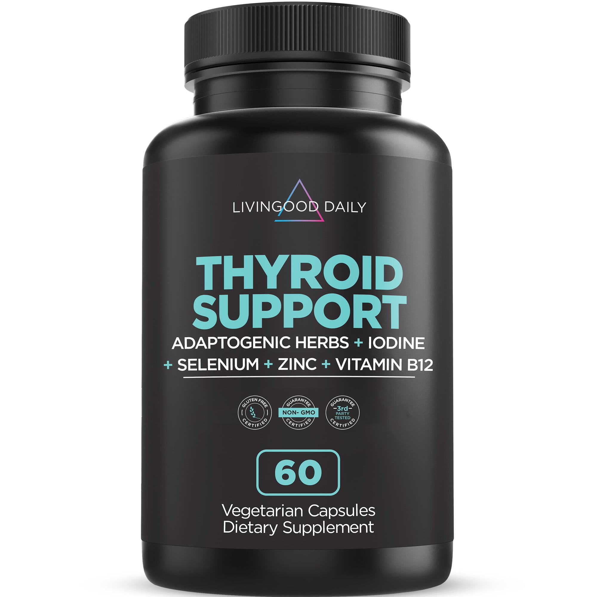 Livingood Daily Thyroid Support, 60 Capsules - Thyroid Supplement with ...