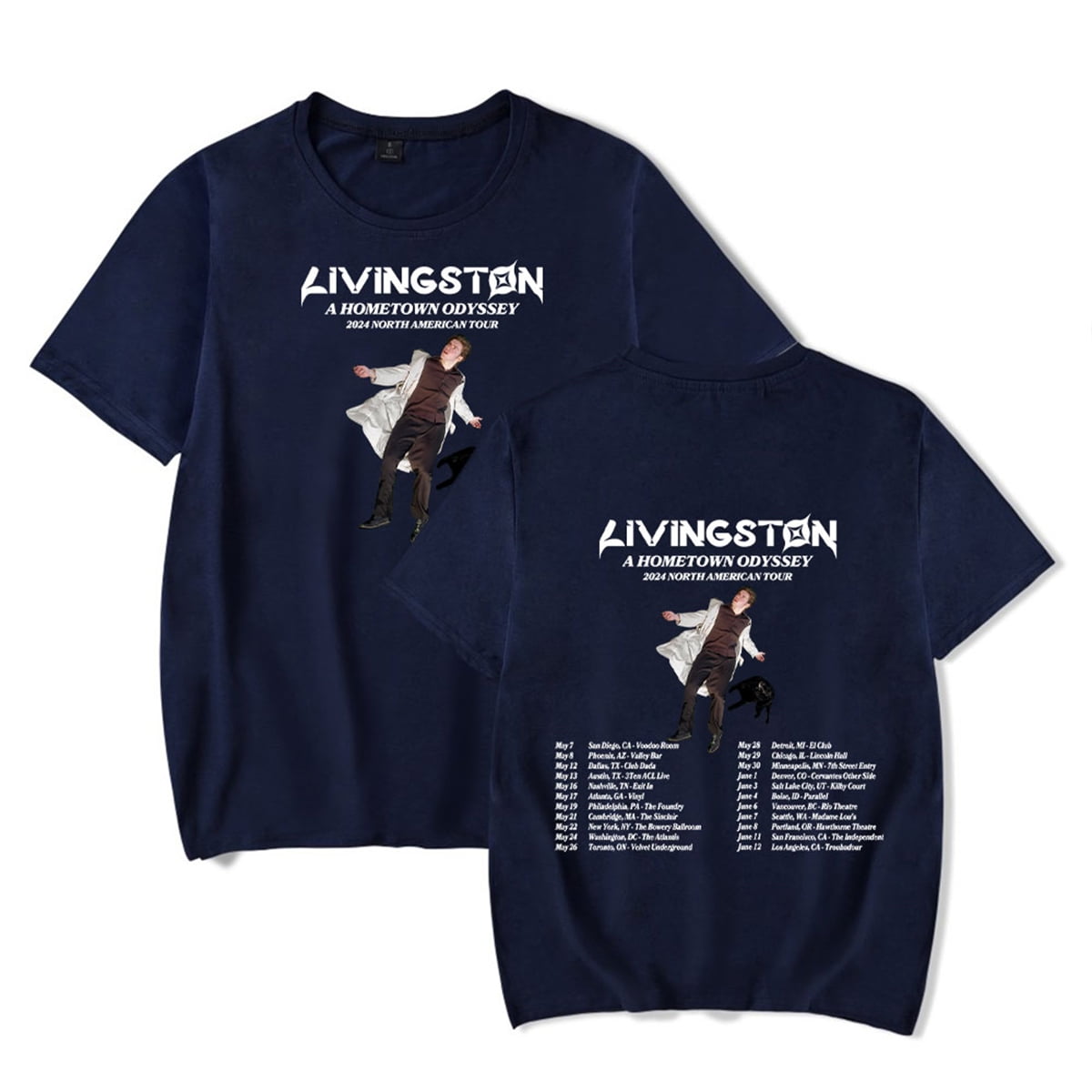 Livingston A Hometown Odyssey Tour T-Shirt Unisex Short Sleeve Round ...