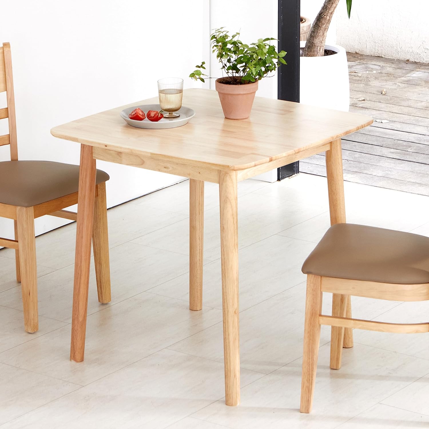 Livinia Aslan 29.5" Malaysian Oak Square Wooden Dining Table/Small ...