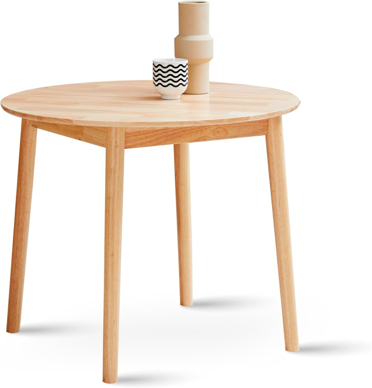 Livinia Aslan 35.4" Round Wooden Dining Table/Mid Century Modern ...