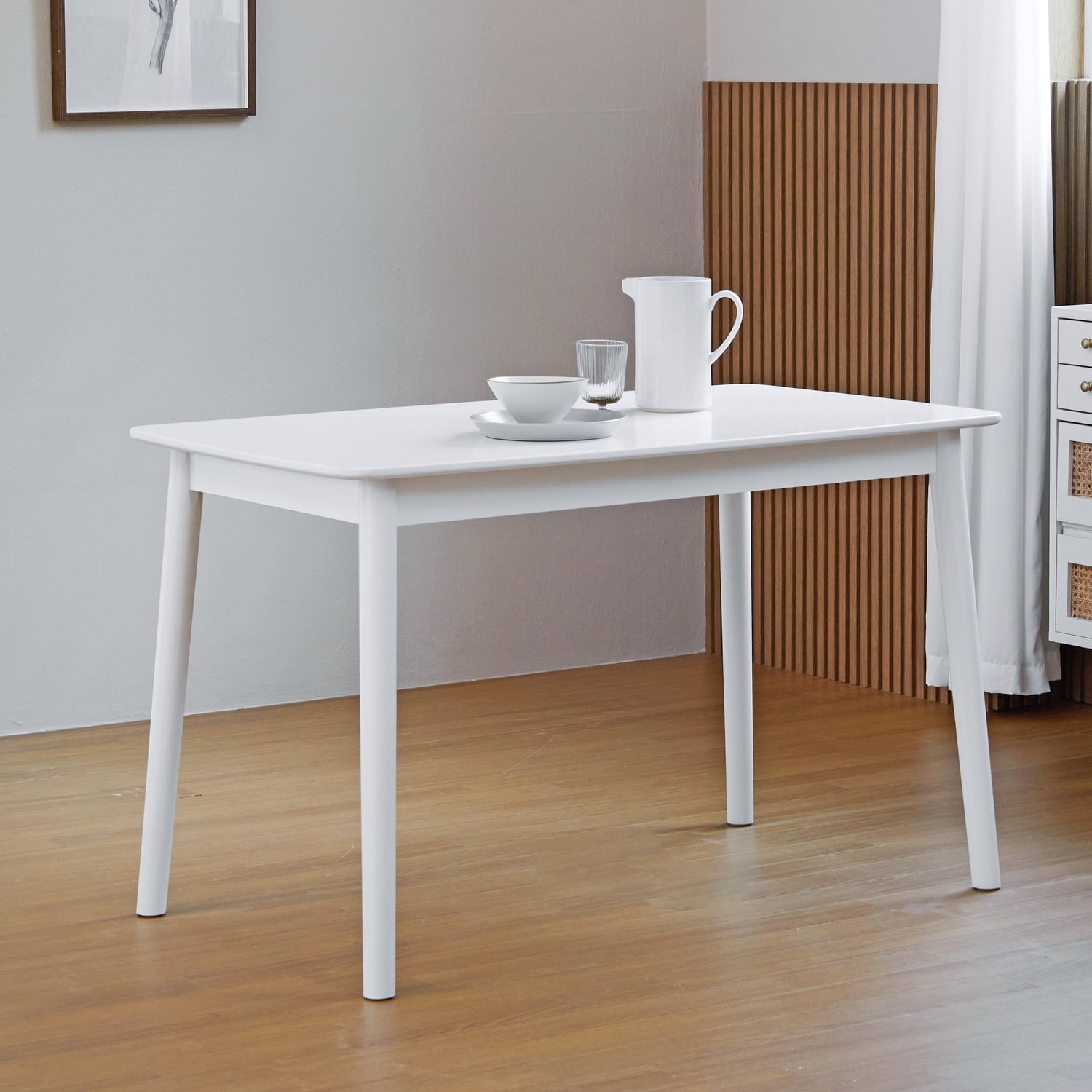 Livinia Aslan 47" Rectangular Wooden Dining Table (White) - Walmart.com