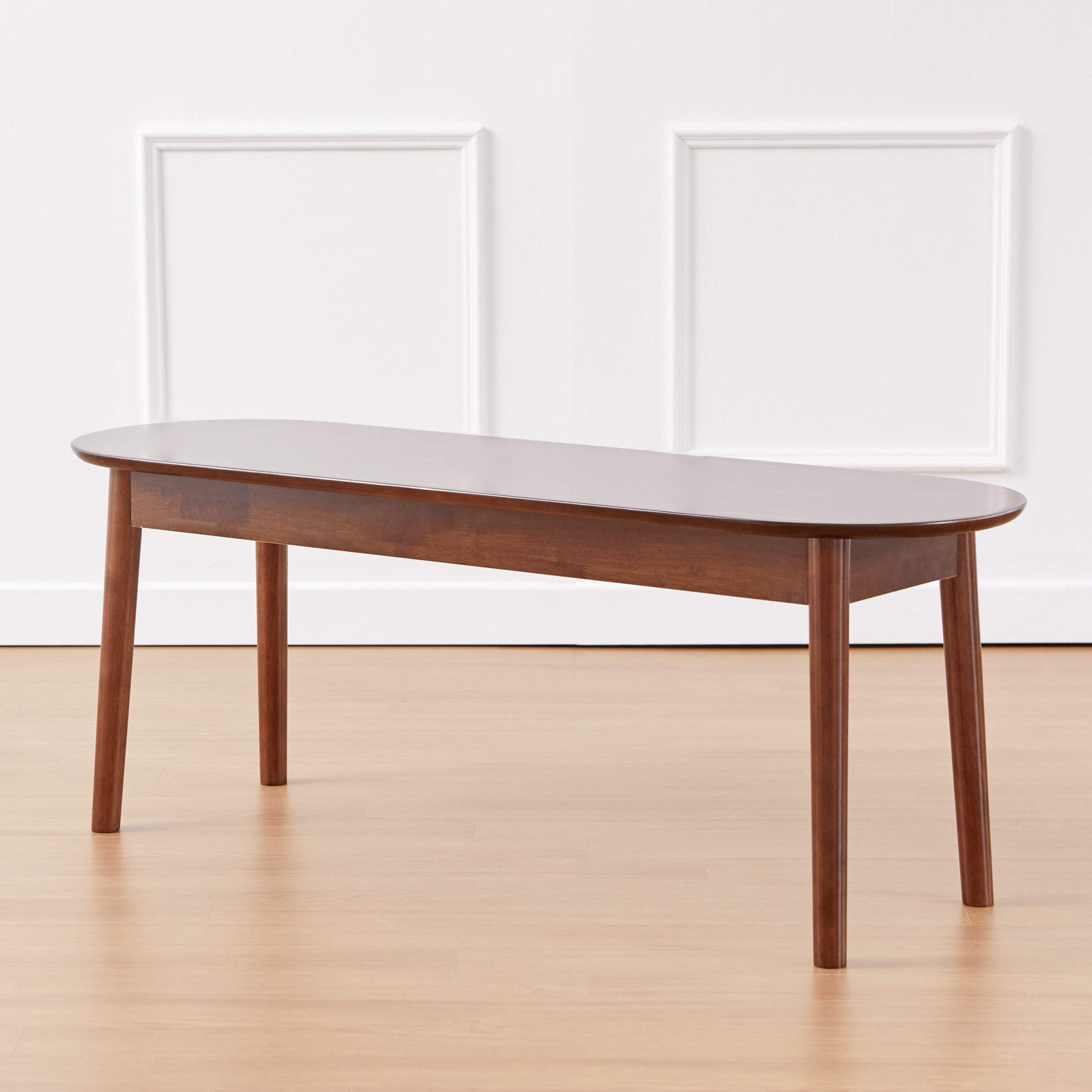 Livinia Aslan Malaysian Oak Mid-Century Modern Dining Bench with Solid ...