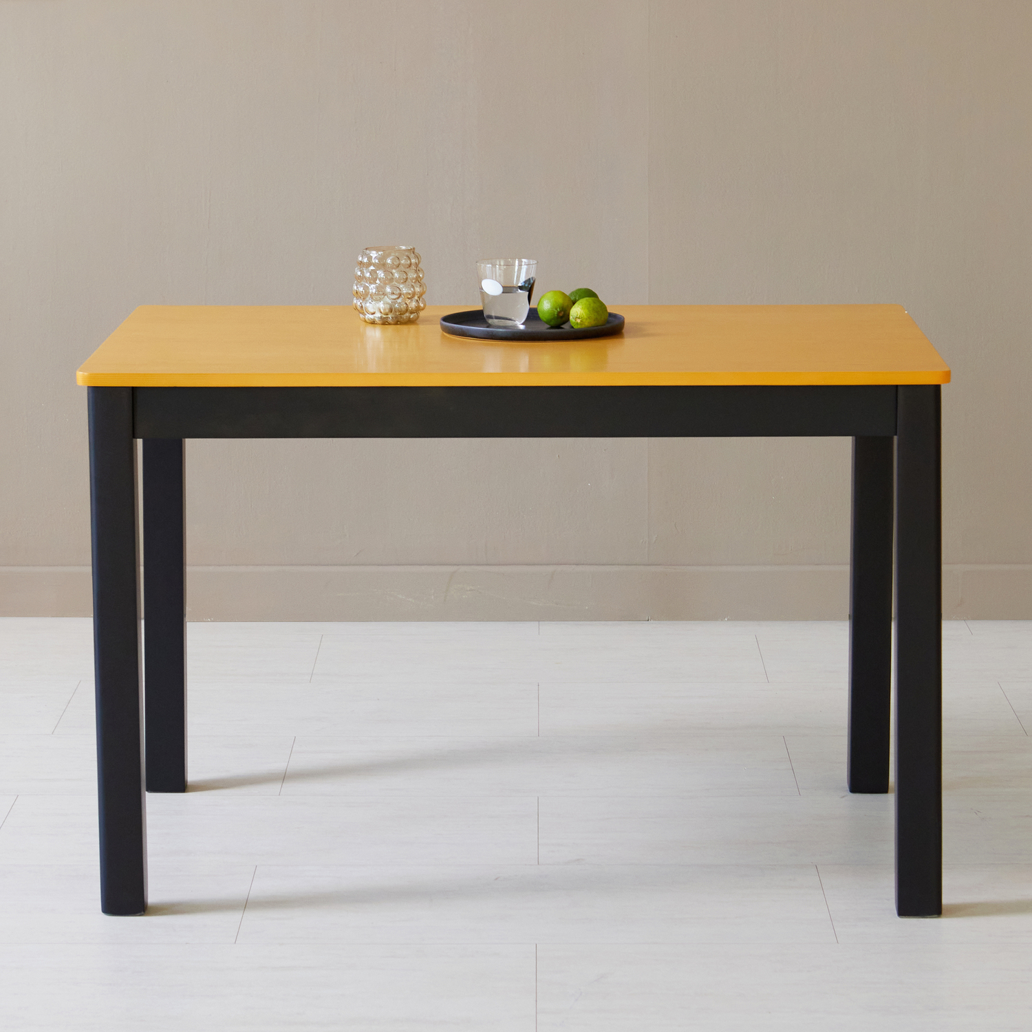 Livinia Cabin 45.3" Modern Farmhouse Wooden Dining Table (Black-Oak ...