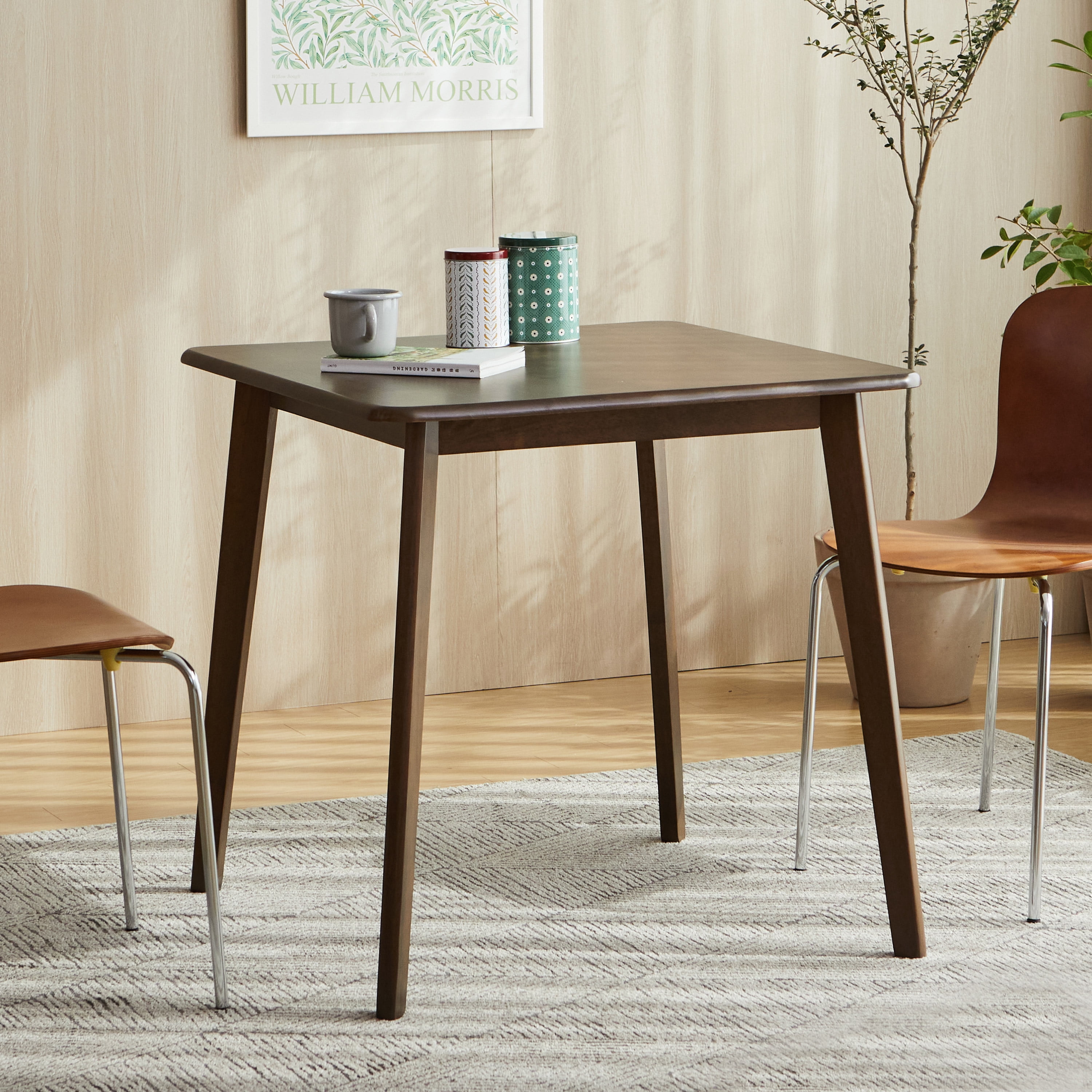 Livinia Canberra 27.6" Square Wooden Dining Table/Mid Century Modern ...