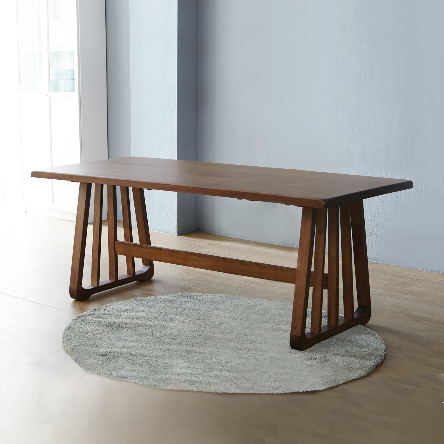 Livinia Monterey 71 inch Trestle Base Wooden Dining Table (Walnut ...