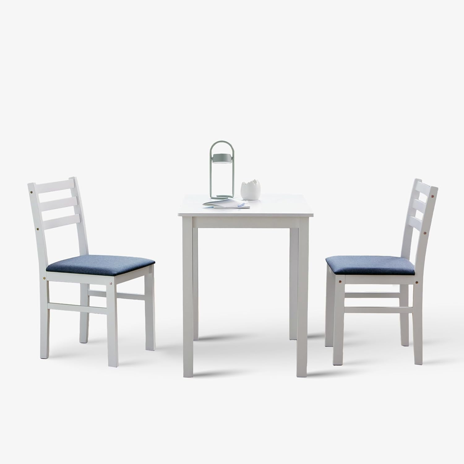 Livinia Seattle 3-Piece Wooden Dining Table Set for 2, Modern Farmhouse ...