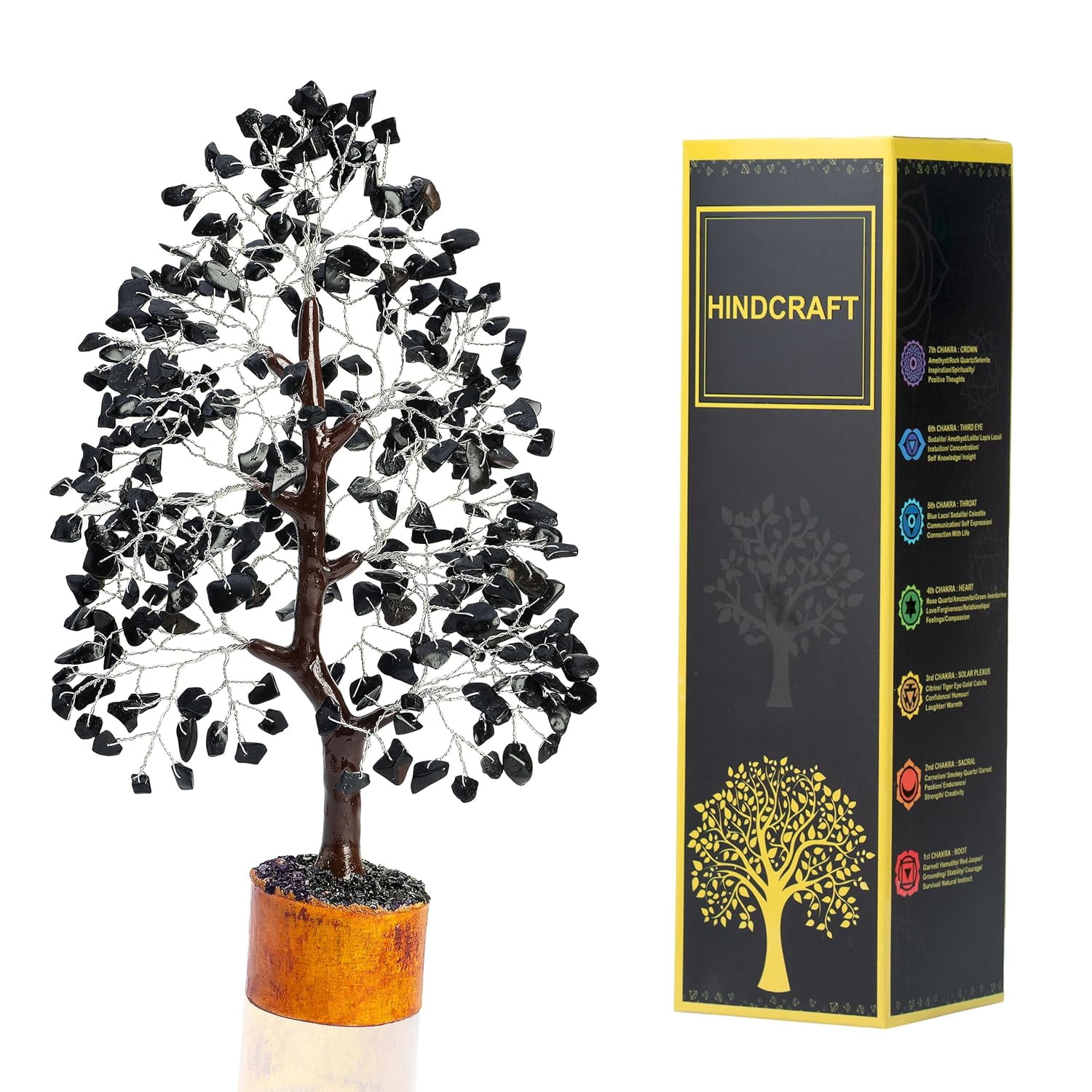 Livinwise Black Tourmaline Money Tree | Healing Crystal Tree for ...
