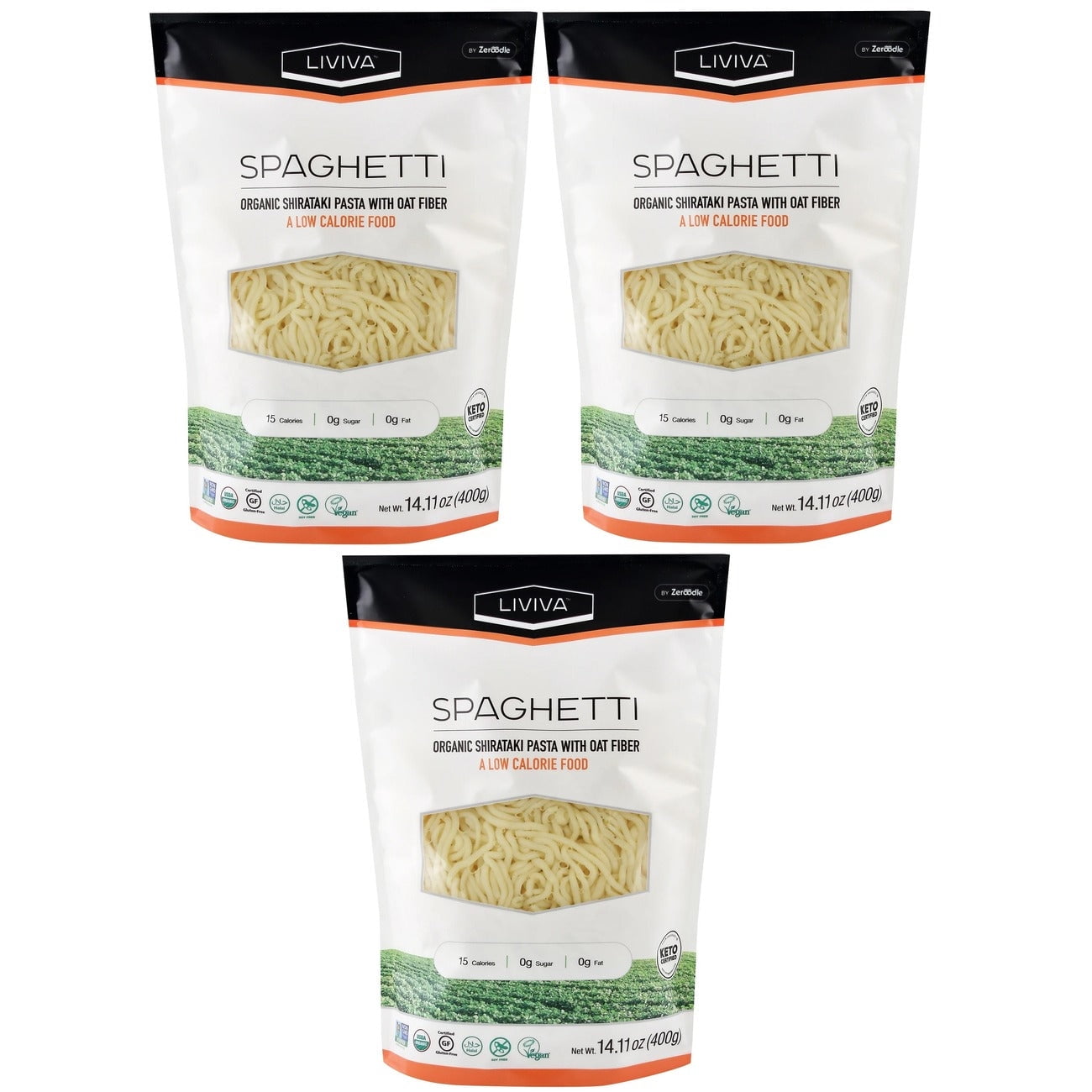 Liviva Organic Gluten-Free Shirataki Protein Pasta - Spaghetti with Oat ...