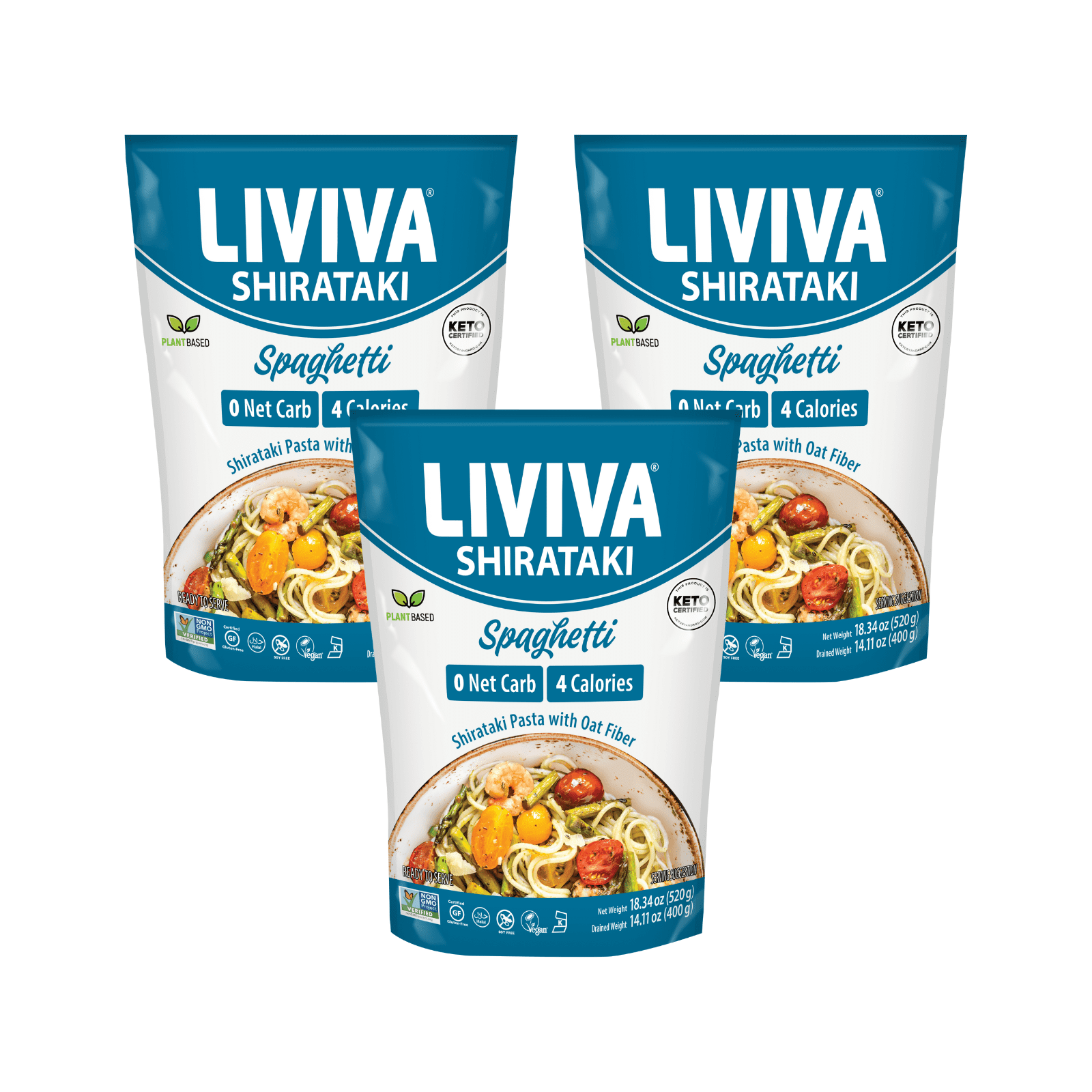 Liviva Organic Gluten-Free Shirataki Protein Pasta - Spaghetti with Oat ...