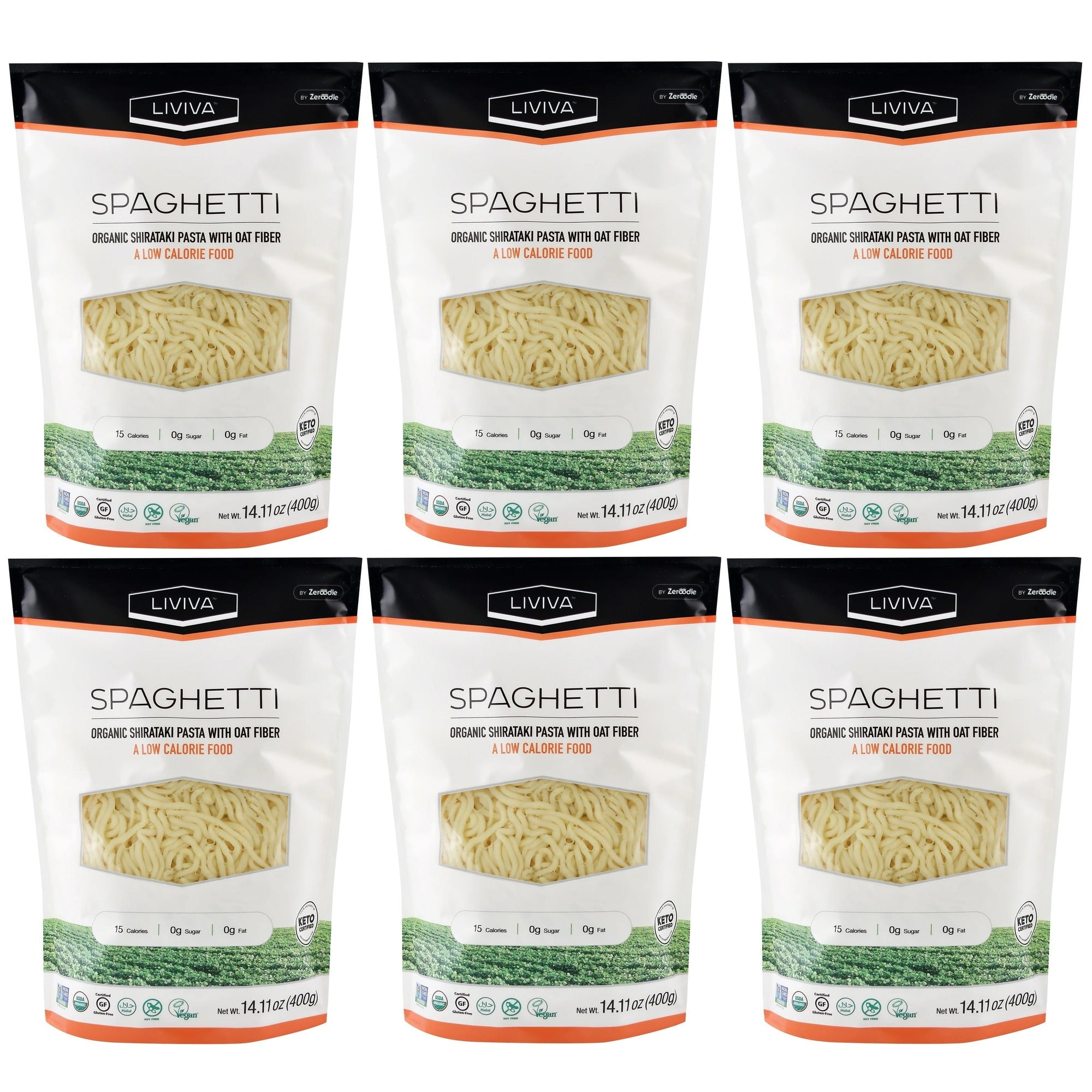 Liviva Organic Premium Shirataki Protein Pasta - Spaghetti with Oat ...